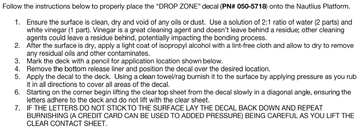 Where do I put the Drop Zone decals?