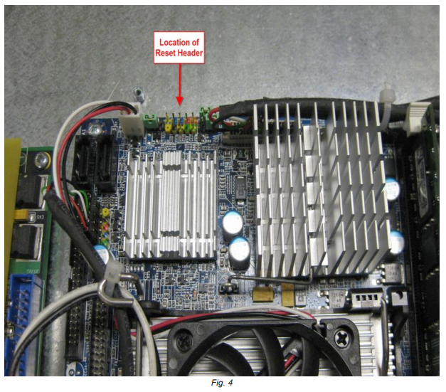 How do I do a manual reset on the embedded touchscreen console?