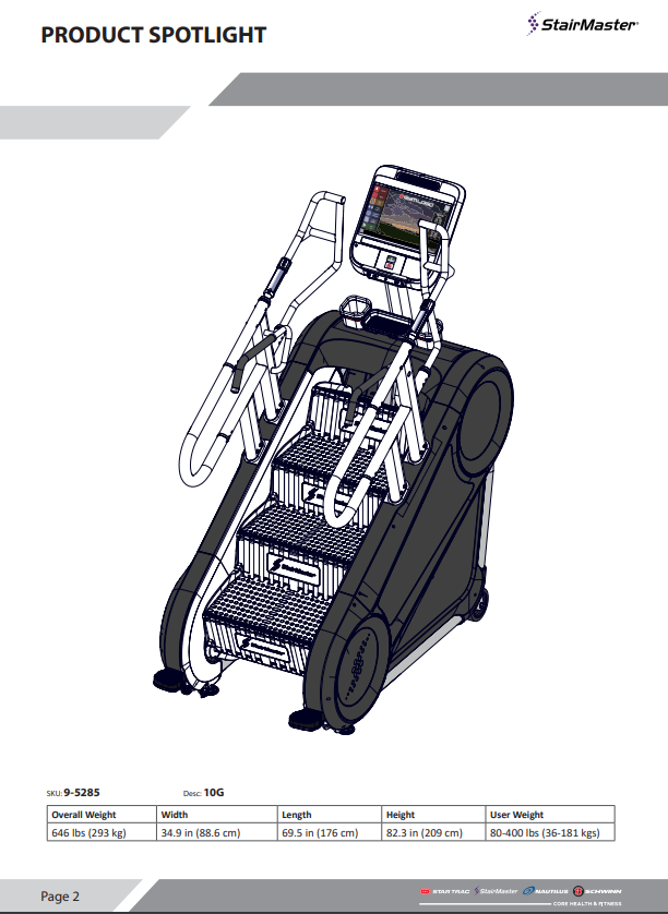 StairMaster 10G Install Manual