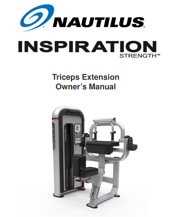 Nautilus Inspiration Triceps Extension Owner’s Manual