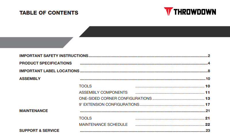 CORE HEALTH & FITNESS ALPHA BAG RACKS OWNER'S MANUAL