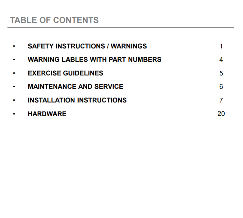 Nautilus Freedom Rack Owner's Manual