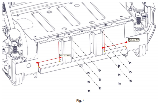 How do I install the rear step brace kit on my Star Trac Treadclimber?