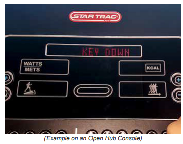 How do I troubleshoot key down errors on the E, S, and 8-series consoles?