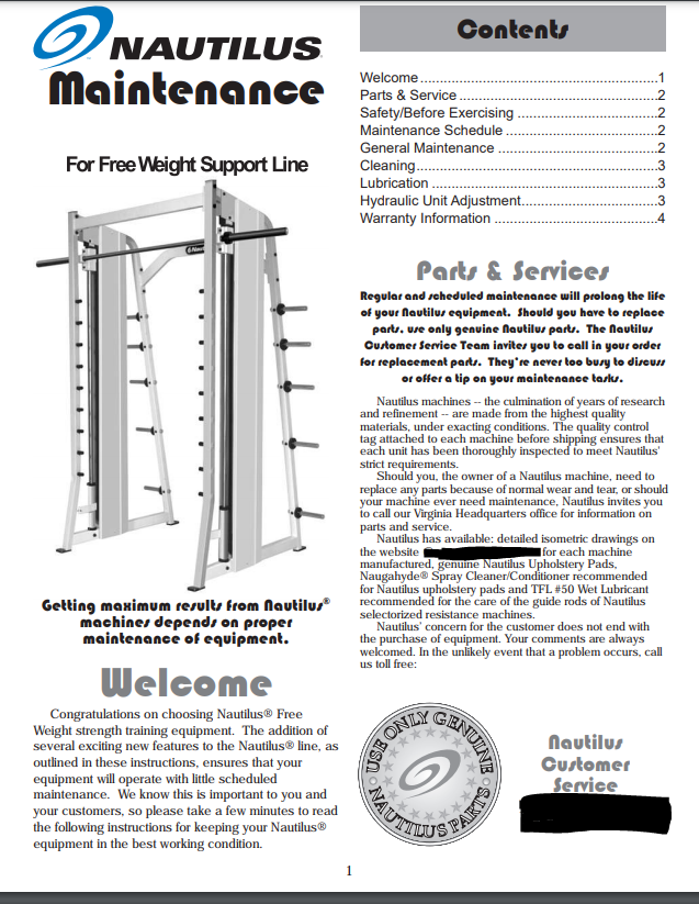 Free Weight Maintenance