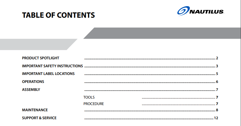 Inspiration Bilateral Arm Curl Owner's Manual