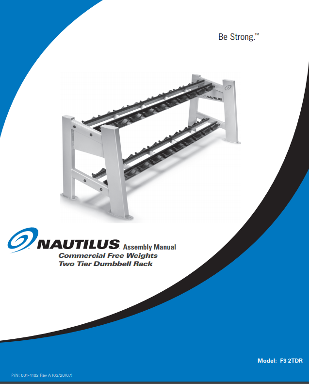 Nautilus Commercial Free Weight Two Tier Dumbbell Rack Assembly Manual