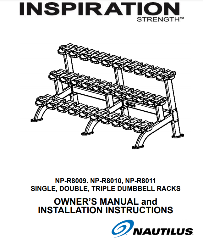 Single, Double, and Triple Dumbbell Rack Owner's Manual