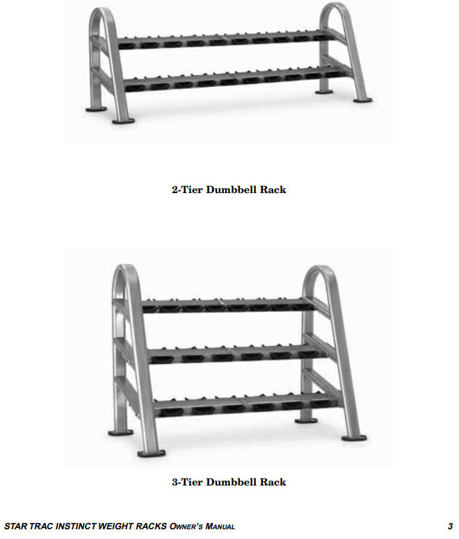 Owner's Manual for Star Trac Instinct Weight Racks