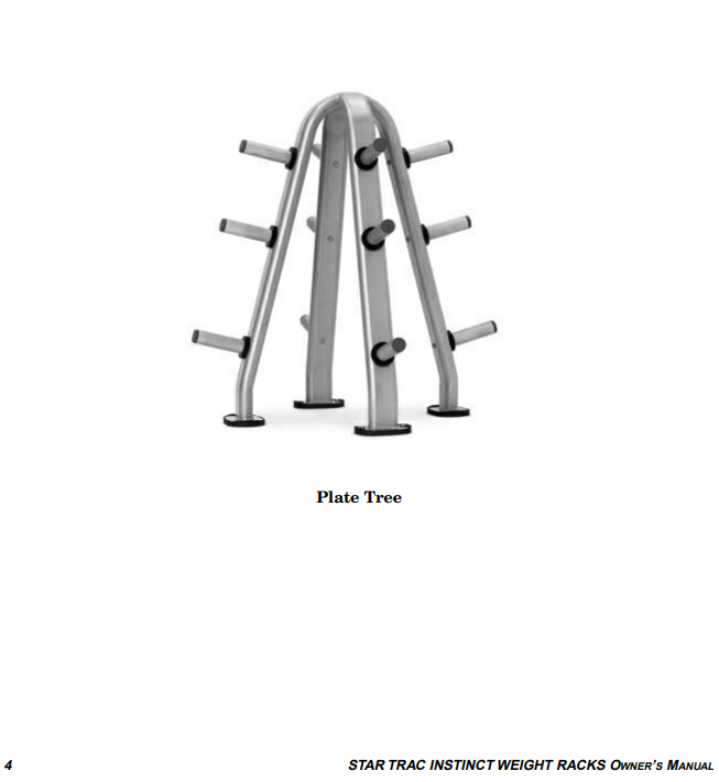 Owner's Manual for Star Trac Instinct Weight Racks